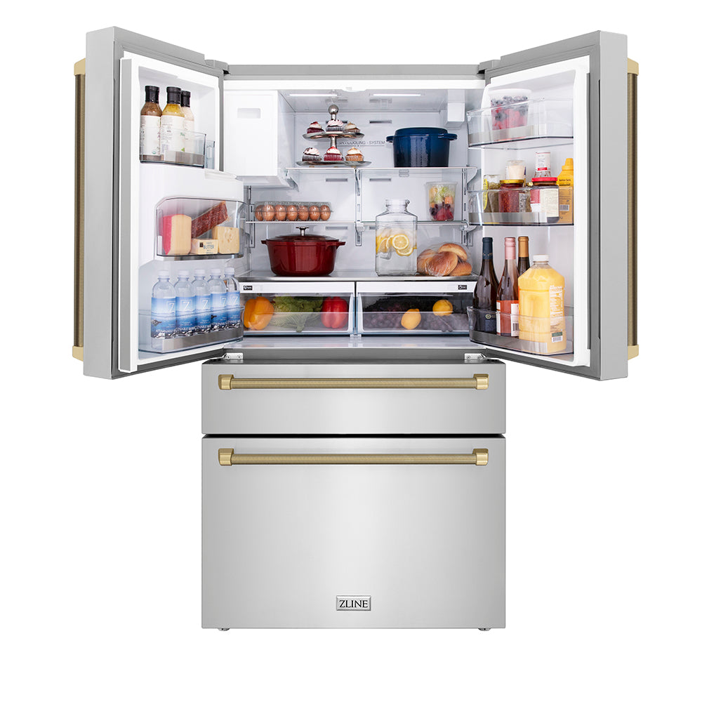Autograph Edition 36" Counter-Depth Refrigerator with Bronze Helix ...