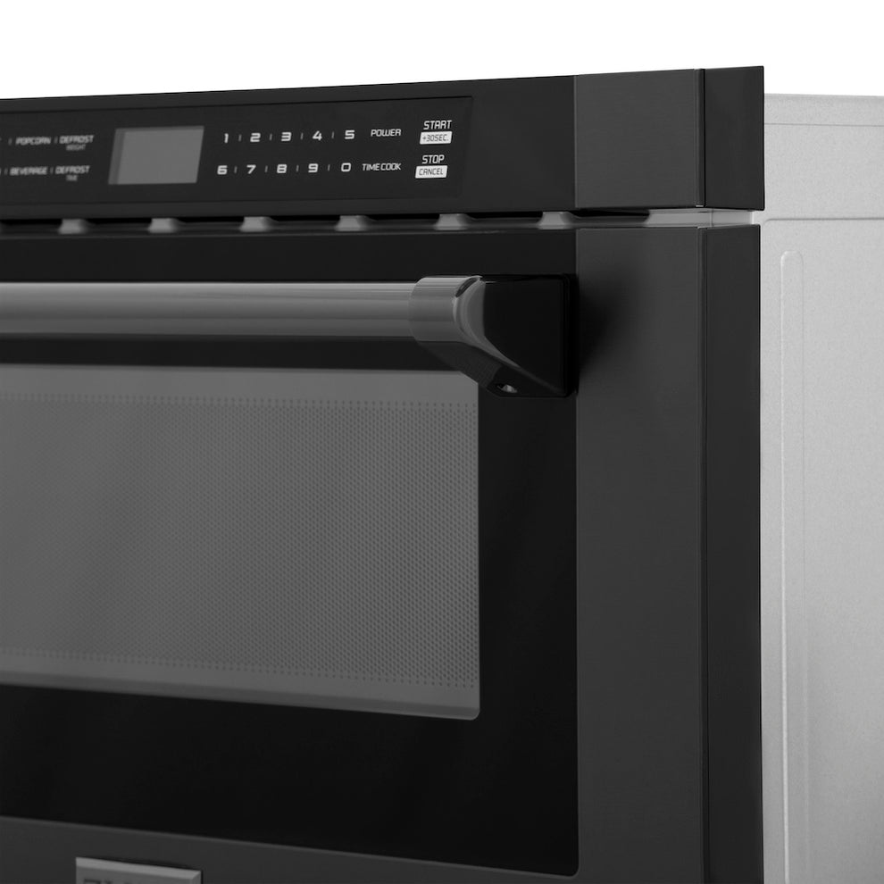 Built-in 24" Microwave Drawer in Black Stainless with Traditional ...