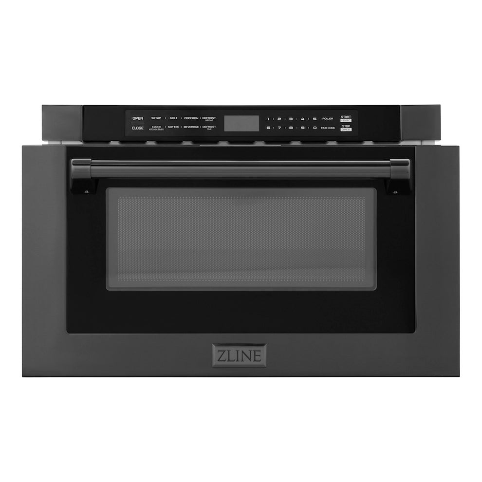 Built-in 24" Microwave Drawer in Black Stainless with Traditional ...