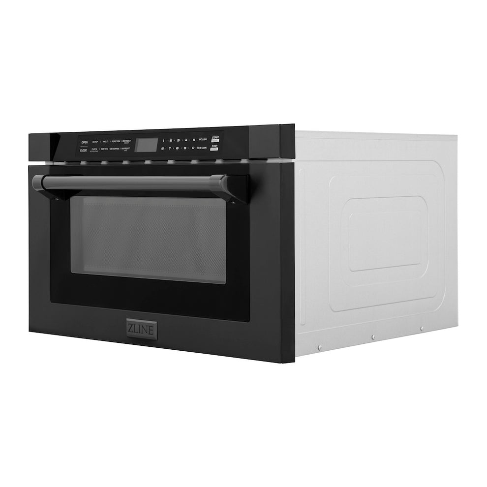 Built-in 24" Microwave Drawer in Black Stainless with Traditional ...
