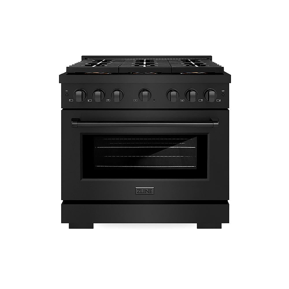 ZLINE 36" Paramount Dual Fuel Range with DuoPro™ in Black Stainless ...