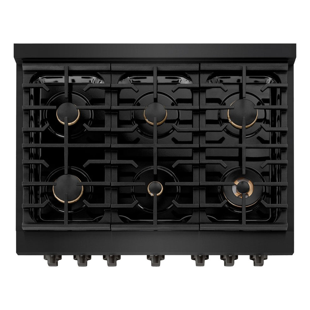 Paramount 36" Black Stainless Dual Fuel Range with Brass Burners (SDRB ...