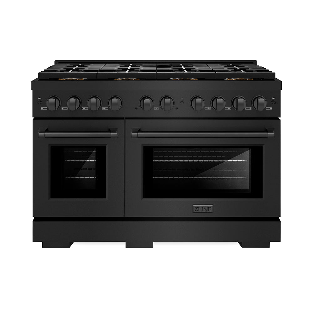 ZLINE 48" Paramount Gas Range with 8 Burner DuoPro™ Cooktop in Black ...