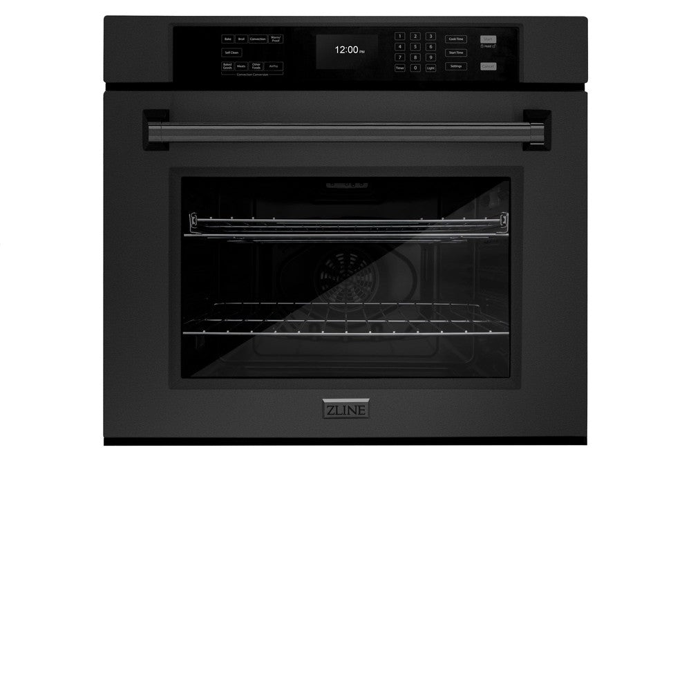 Black Stainless Wall Oven with Air Fry and Self Clean (WASB-30) | ZLINE ...
