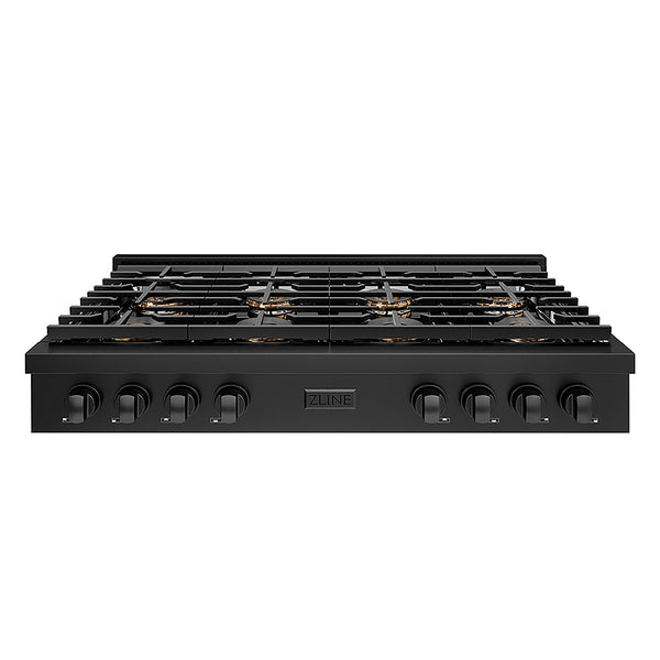 ZLINE 48" Paramount Gas Rangetop with 8 Burner DuoPro™ Cooktop in Black ...