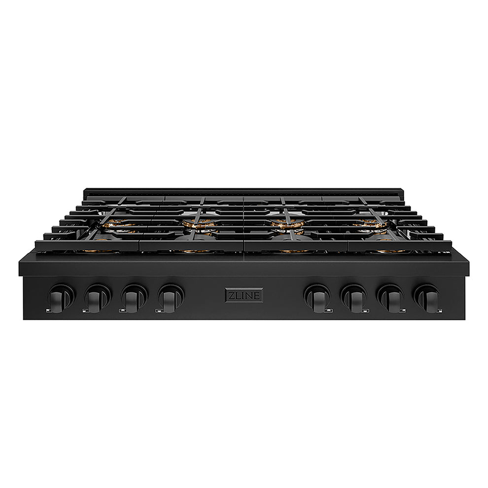 ZLINE 48" Paramount Gas Rangetop with 8 Burner DuoPro™ Cooktop in Black ...