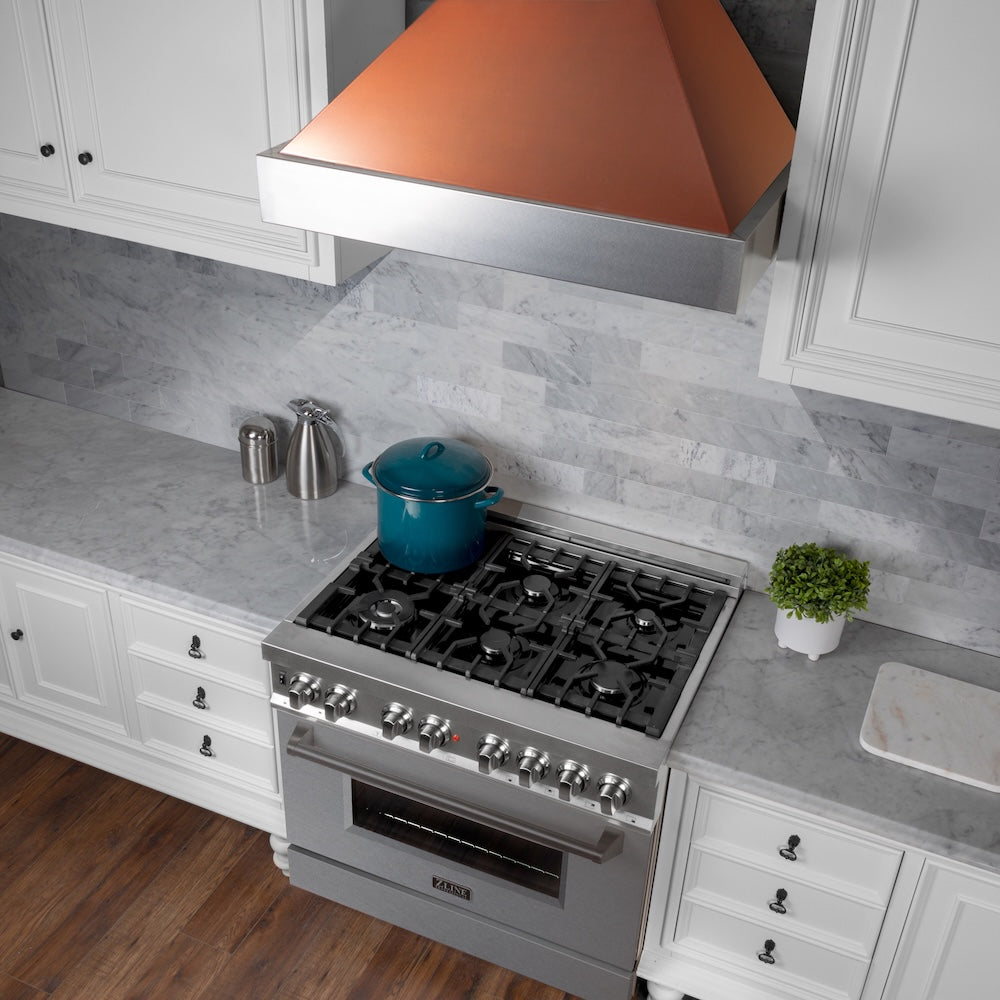 ZLINE 30" Satin Stainless Range Hood with Copper Shell (8654C-30 ...