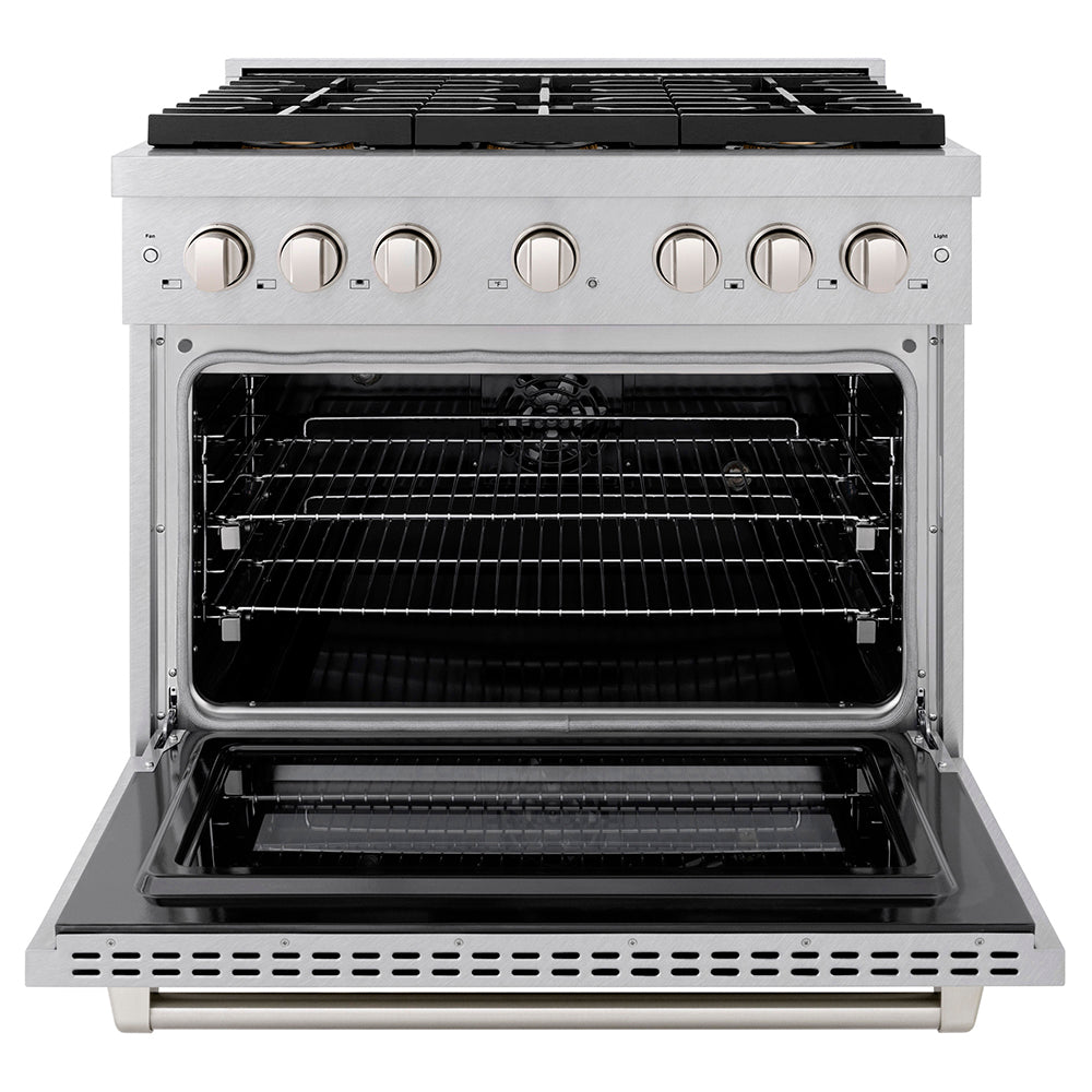 ZLINE 36" Paramount Dual Fuel Range with DuoPro™ Cooktop in Satin ...