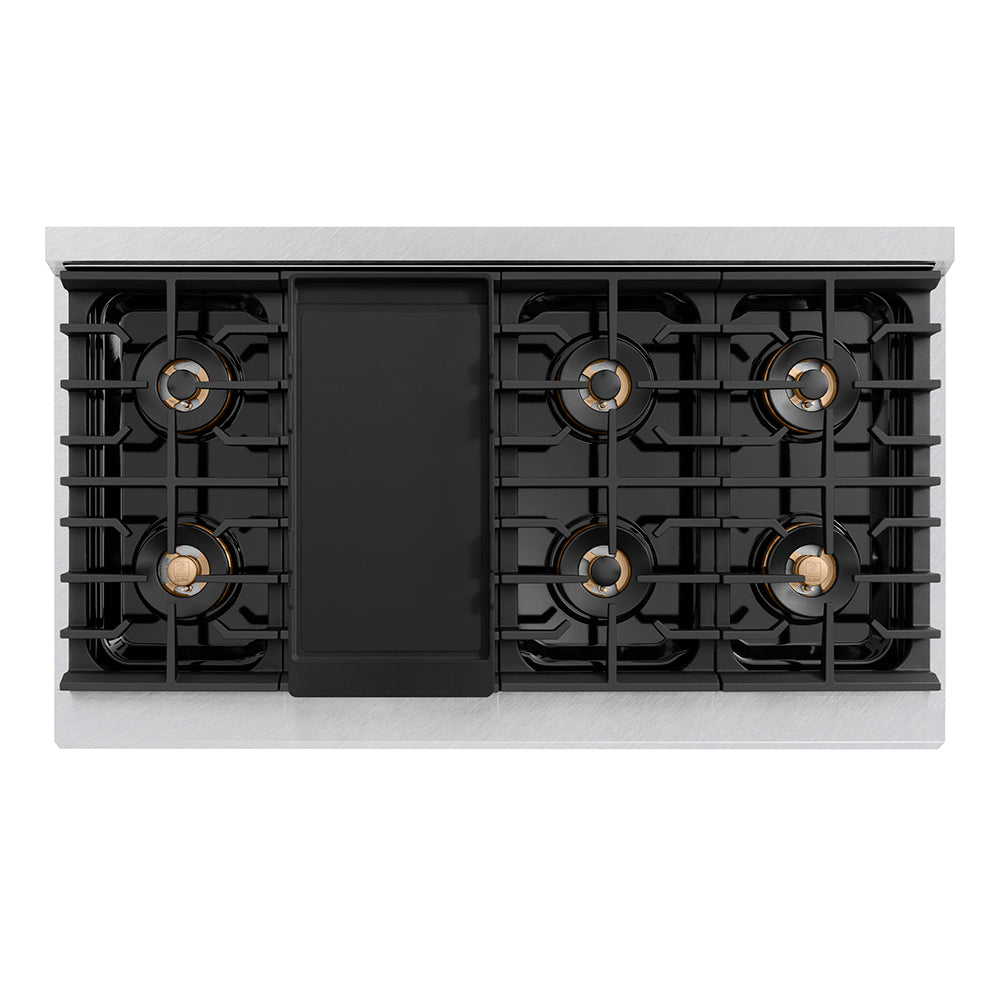 ZLINE 48" Paramount Dual Fuel Range with DuoPro™ Cooktop in Satin ...