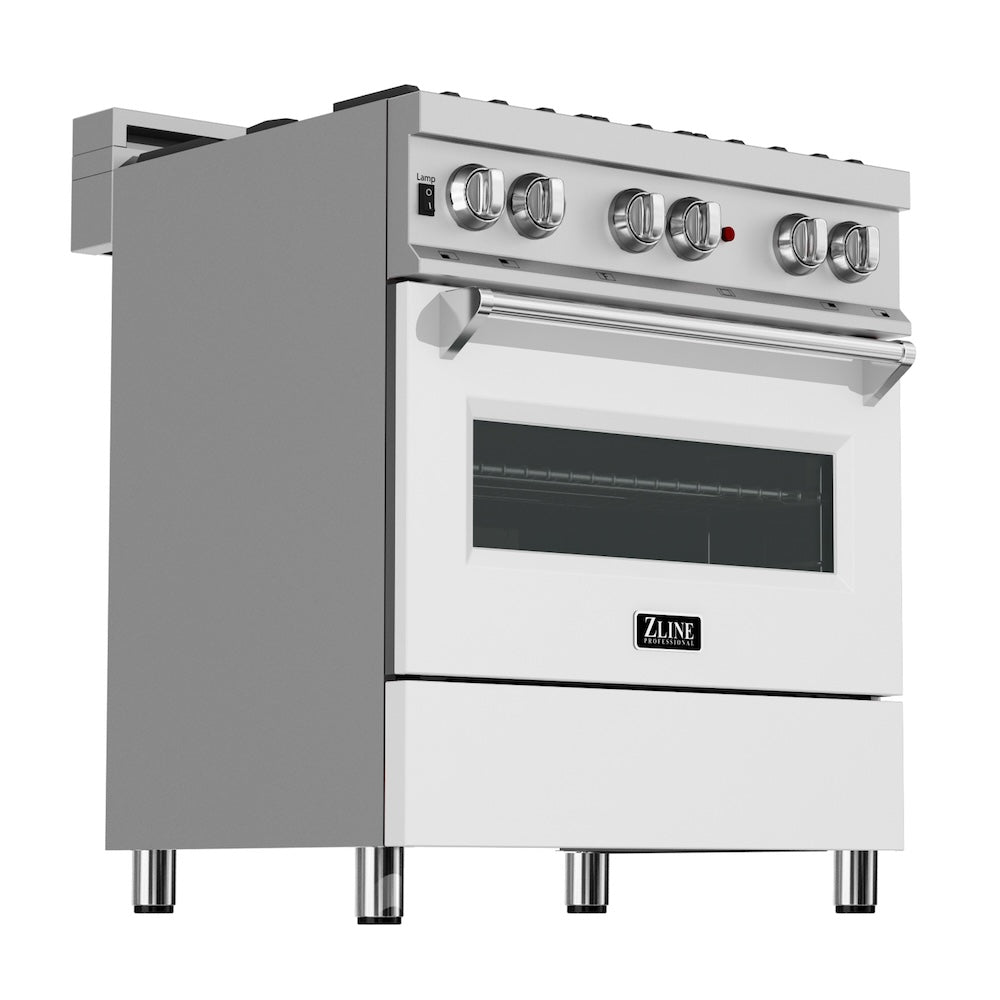 Legacy 30" Dual Fuel Range in Satin Stainless with White Matte Door ...