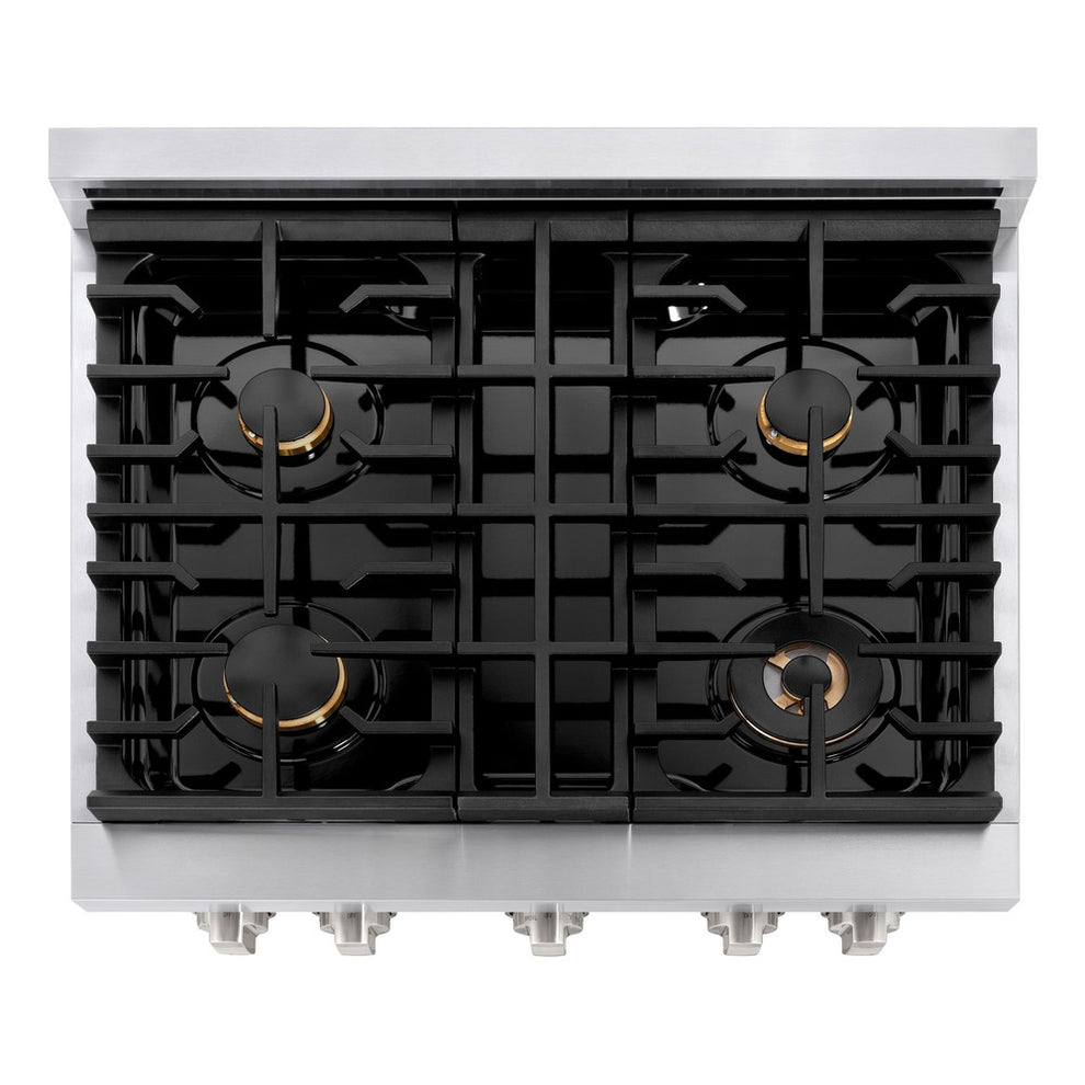 Paramount 30" Dual Fuel Range with 4 Brass Burners (SDR-BR-30) – ZLINE ...