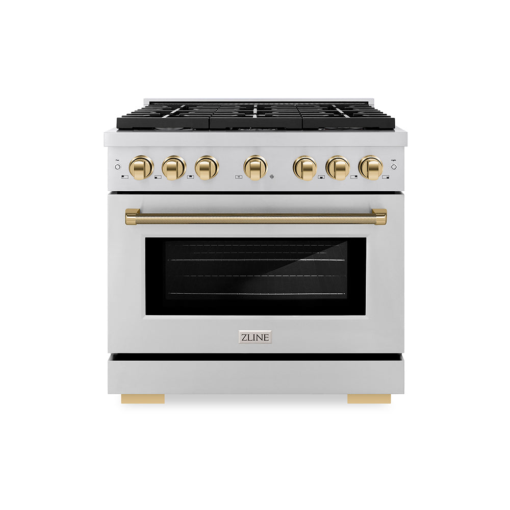 Autograph Edition 36" Gas Range with Gold Helix Handle (SGRZ-36-KG ...