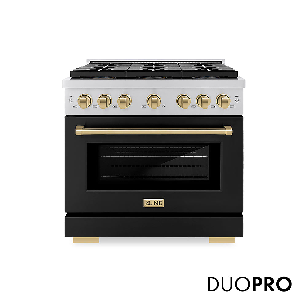Autograph Edition 36" Gas Range with DuoPro™ and Black Door/Bronze ...