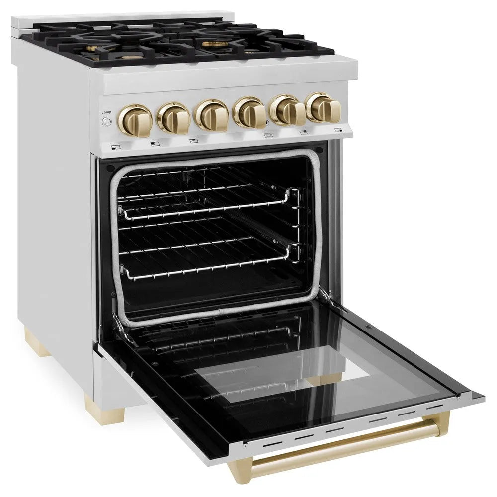 Autograph Edition 24" Legacy Dual Fuel Range with Gold Accents (RAZ-24 ...