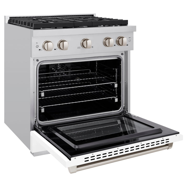 Paramount 30" Dual Fuel Range with White Matte Door (SDR-WM-30) – ZLINE ...
