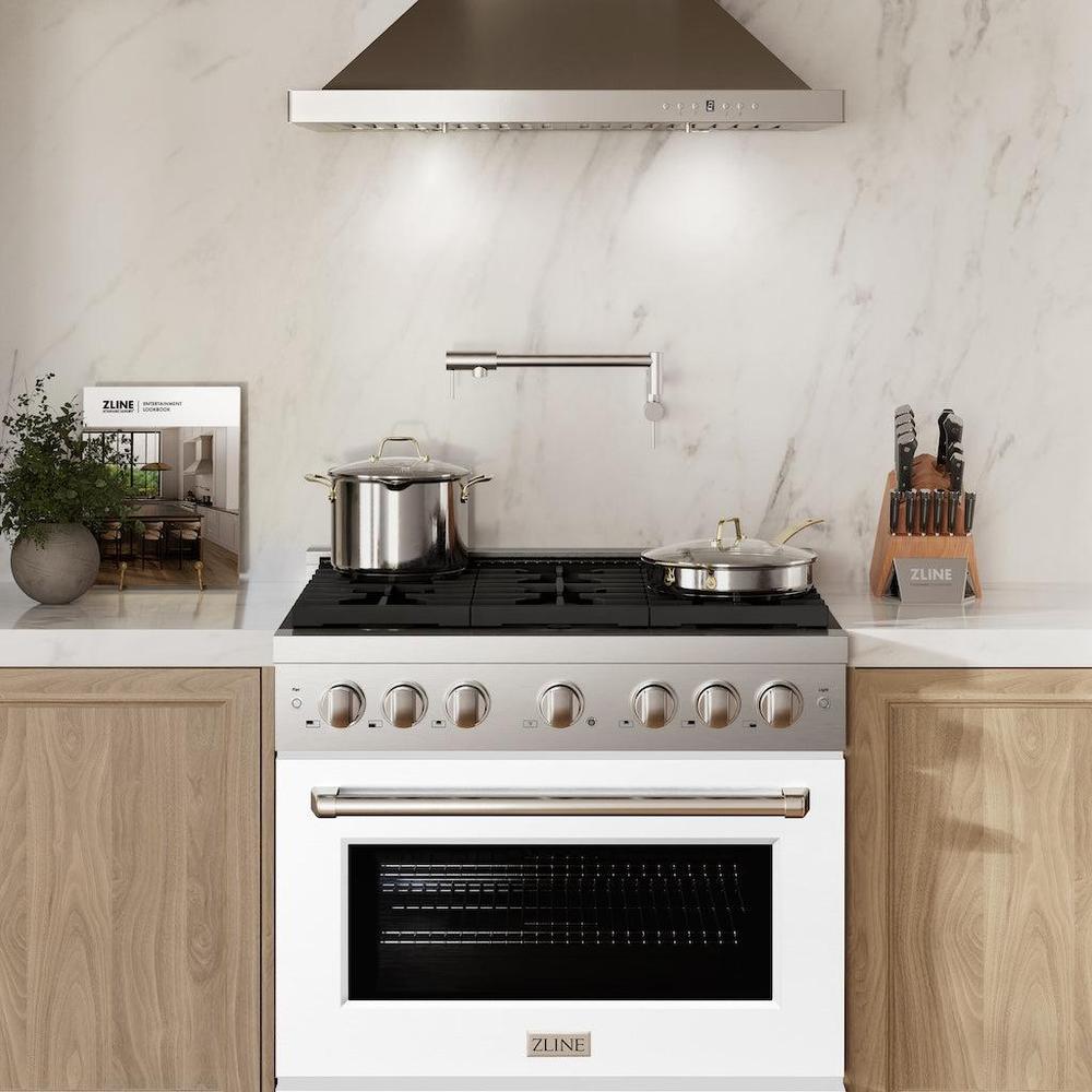 Paramount 36" Gas Range with White Matte Door (SGR-WM-36) | ZLINE ...