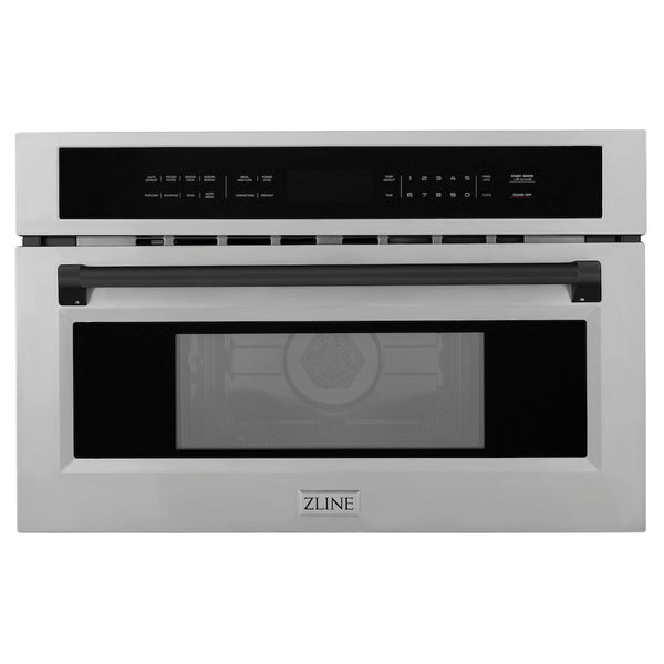 Autograph Edition 30" Satin Stainless Microwave Oven with Matte Black ...