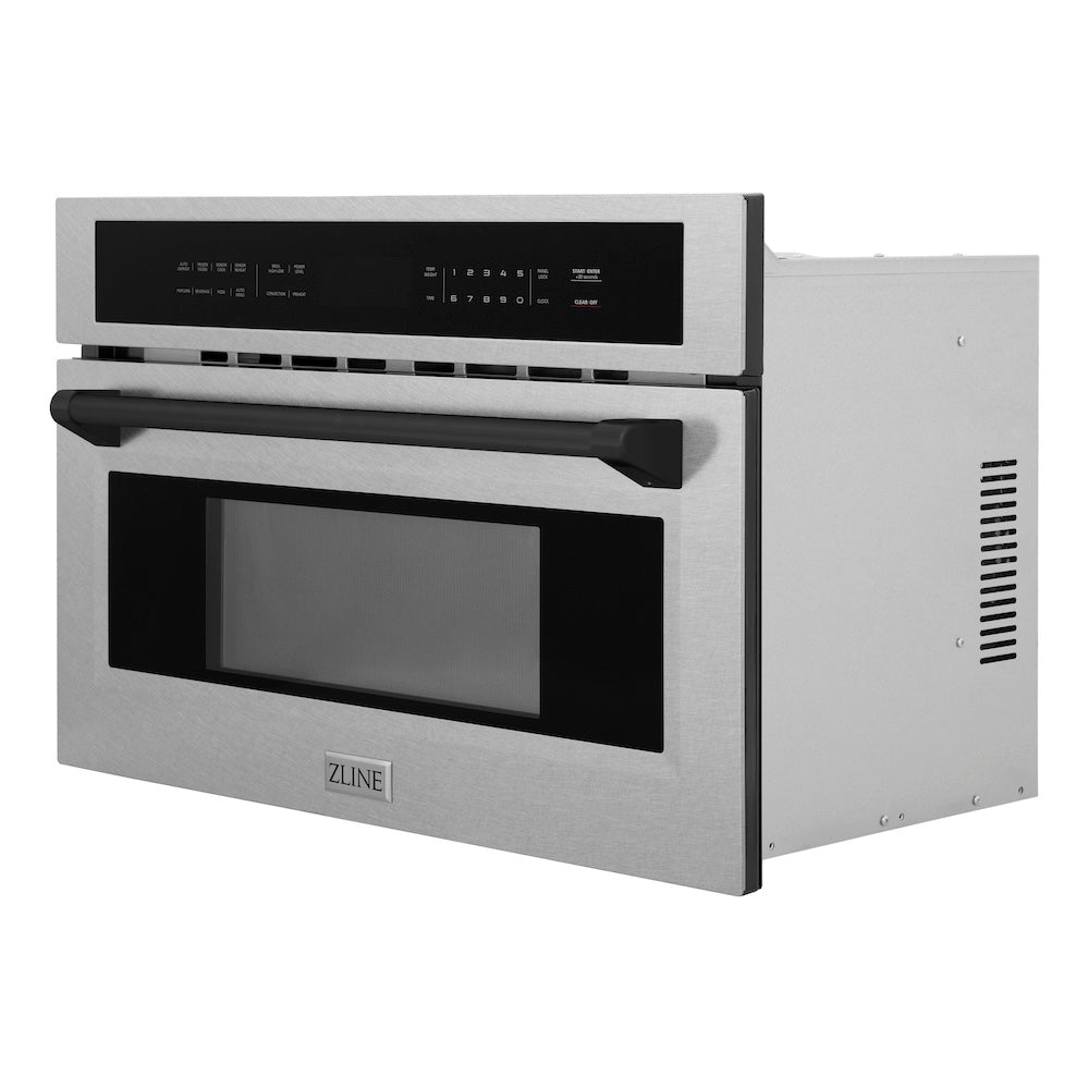 Autograph Edition 30" Satin Stainless Microwave Oven with Matte Black ...