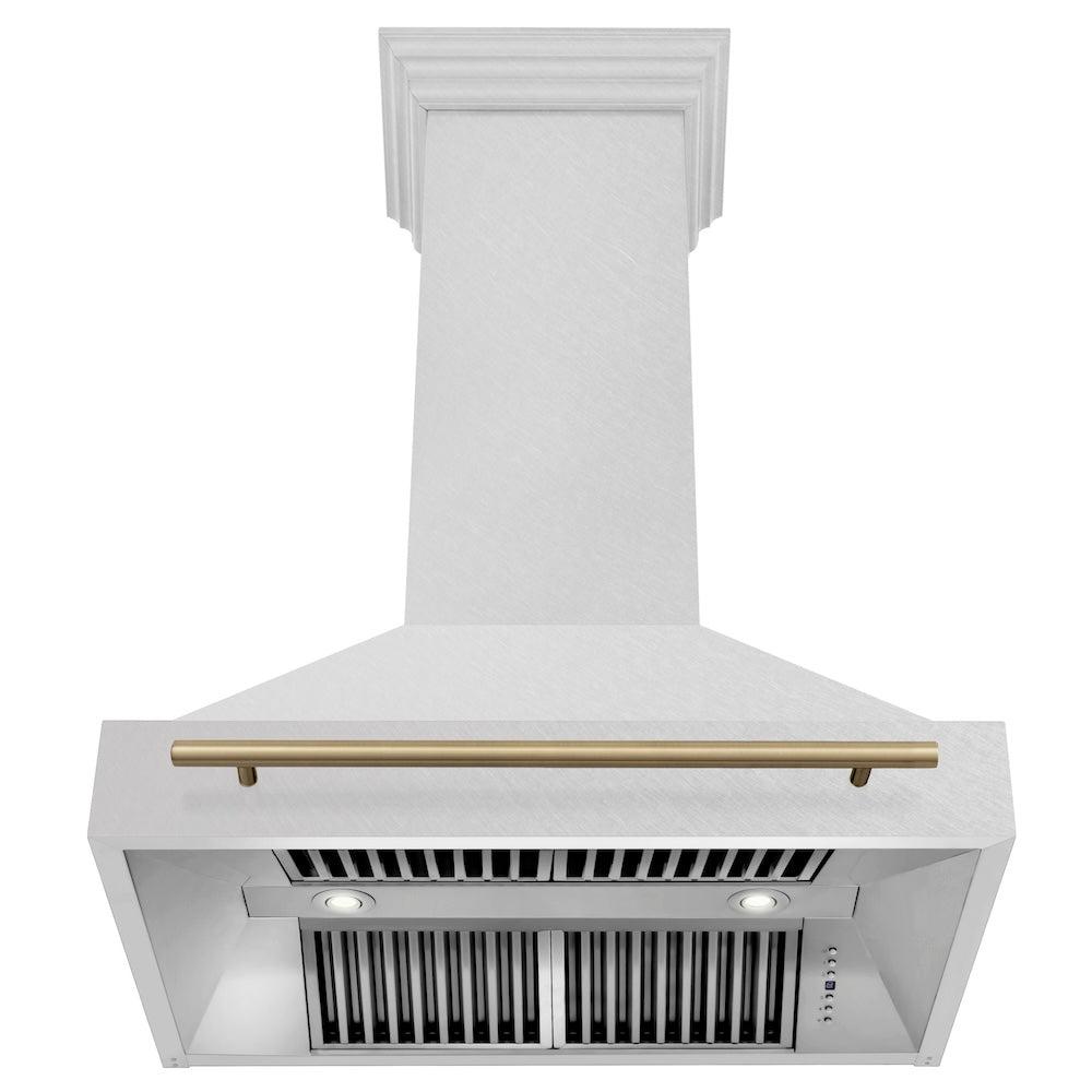 Autograph Edition 36" Satin Stainless Wall Range Hood with Bronze ...