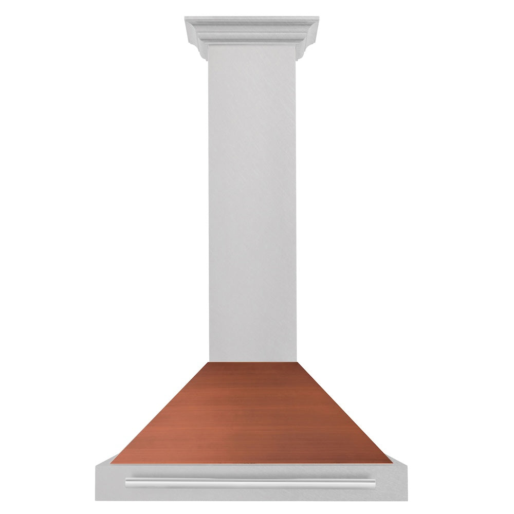 ZLINE 30" Satin Stainless Range Hood with Copper Shell and Handle ...