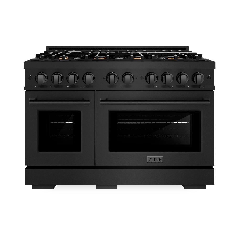 Select 48" Dual Fuel Range in Black Stainless with Brass Burners (HDRB ...