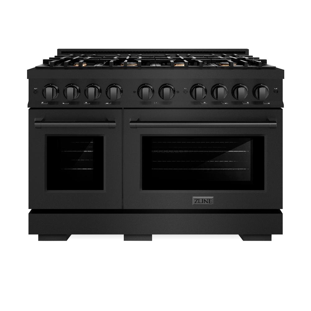 Select 48" Dual Fuel Range in Black Stainless with Brass Burners (HDRB ...