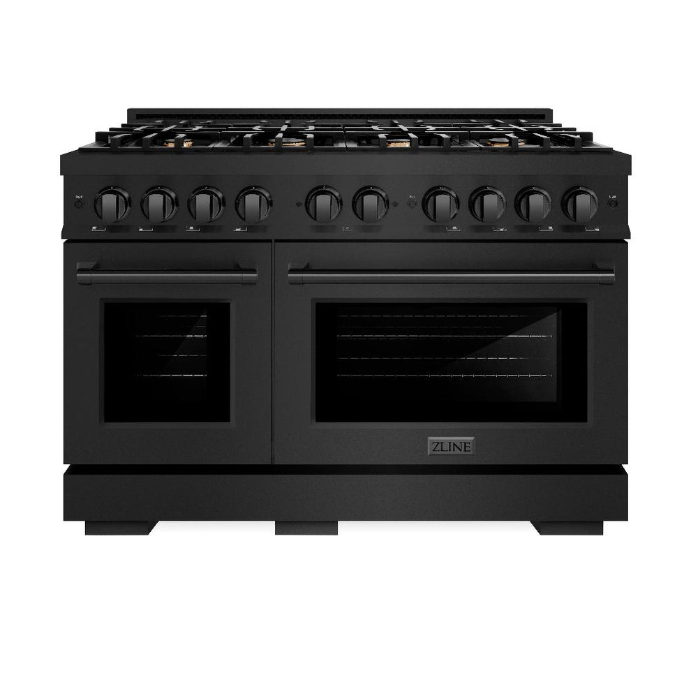 Select 48" Dual Fuel Range in Black Stainless with Brass Burners (HDRB ...
