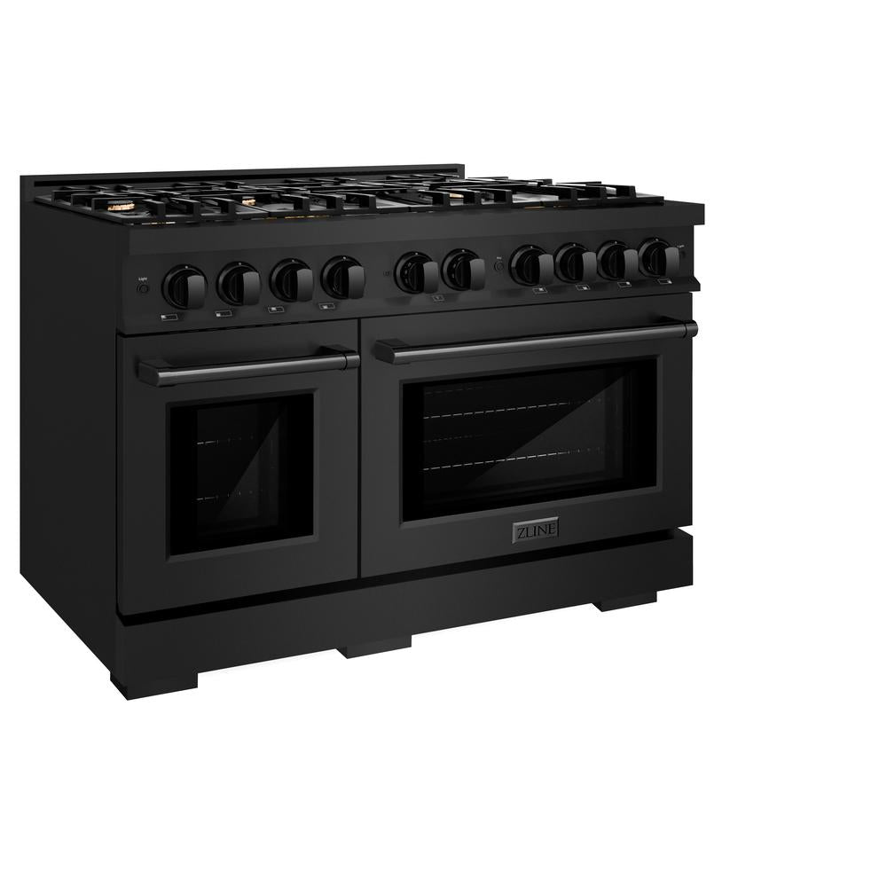 Select 48" Dual Fuel Range in Black Stainless with Brass Burners (HDRB ...