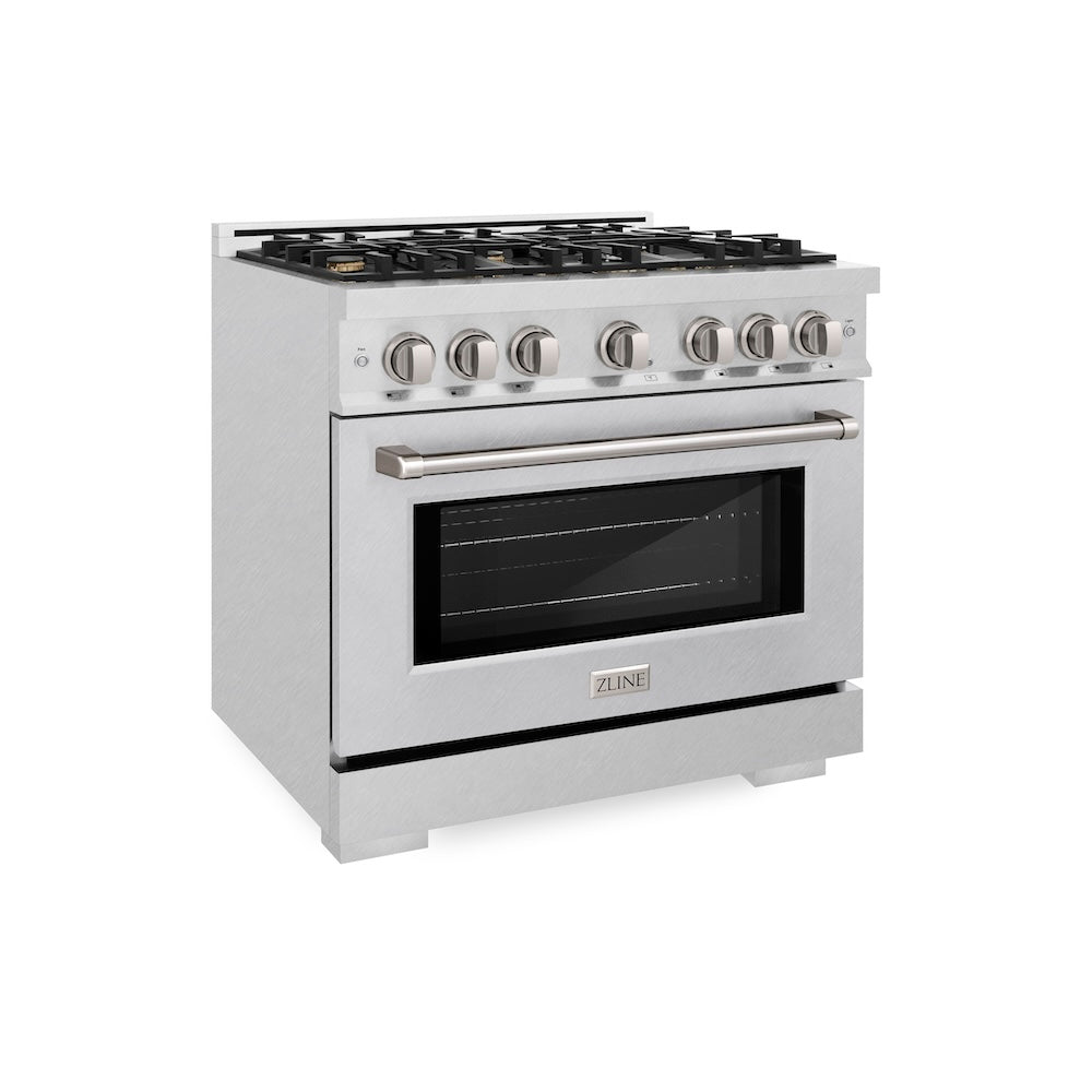 Select 36" Dual Fuel Range in Satin Stainless with Brass Burners (HDRS ...