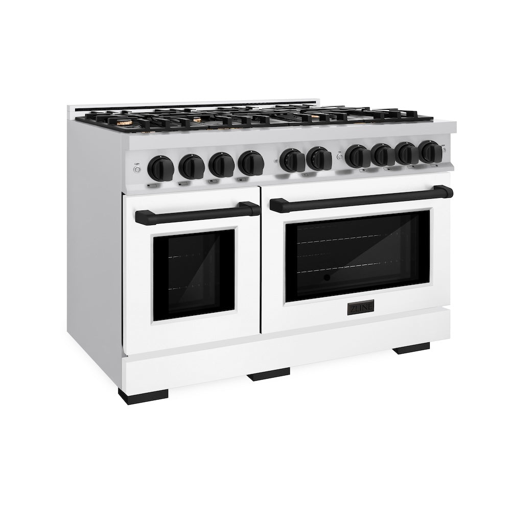 Autograph Edition 48" Select Dual Fuel Range with White Door/Black ...