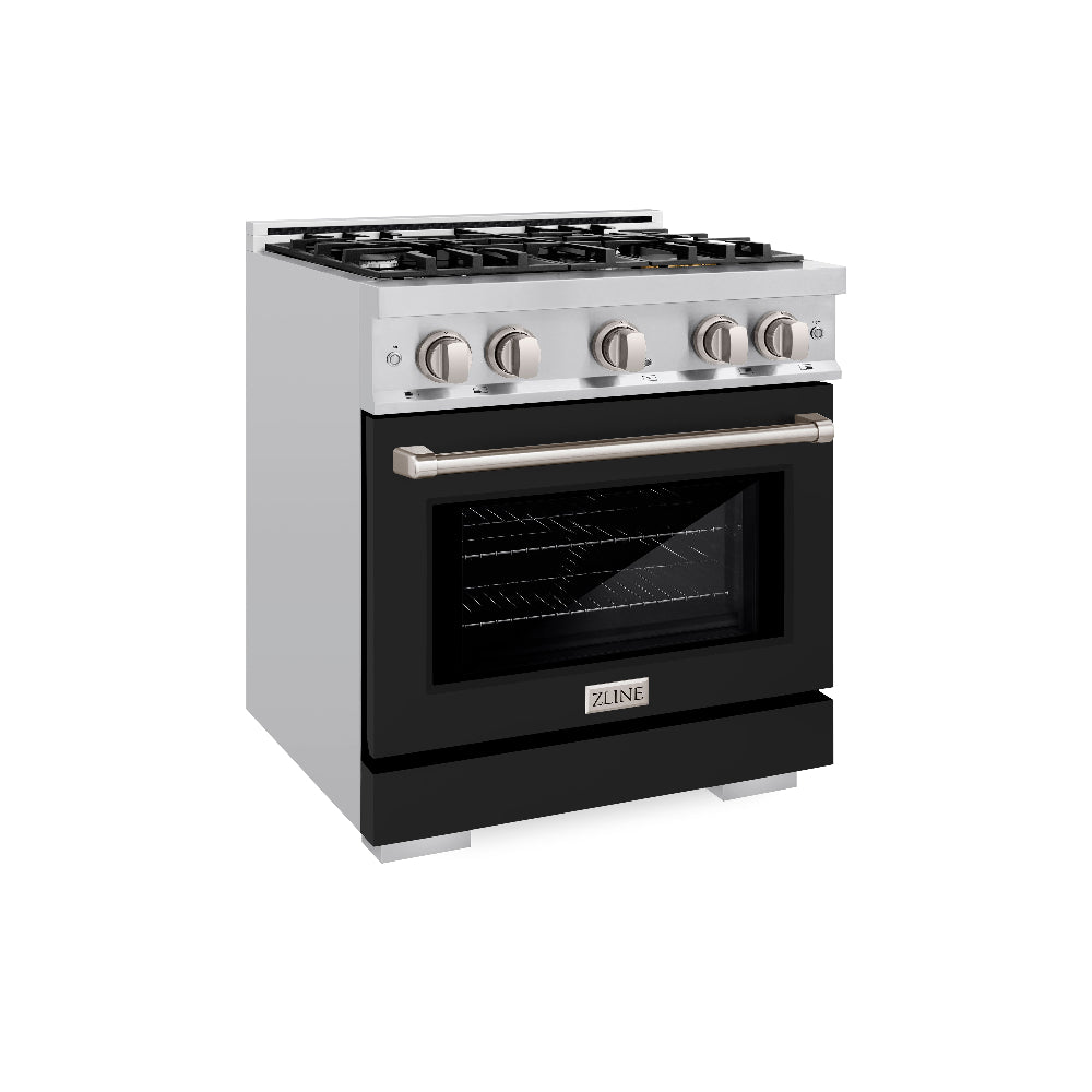 Select 30" Gas Range with Black Matte Door (HGR-BLM-30) | ZLINE Kitchen ...