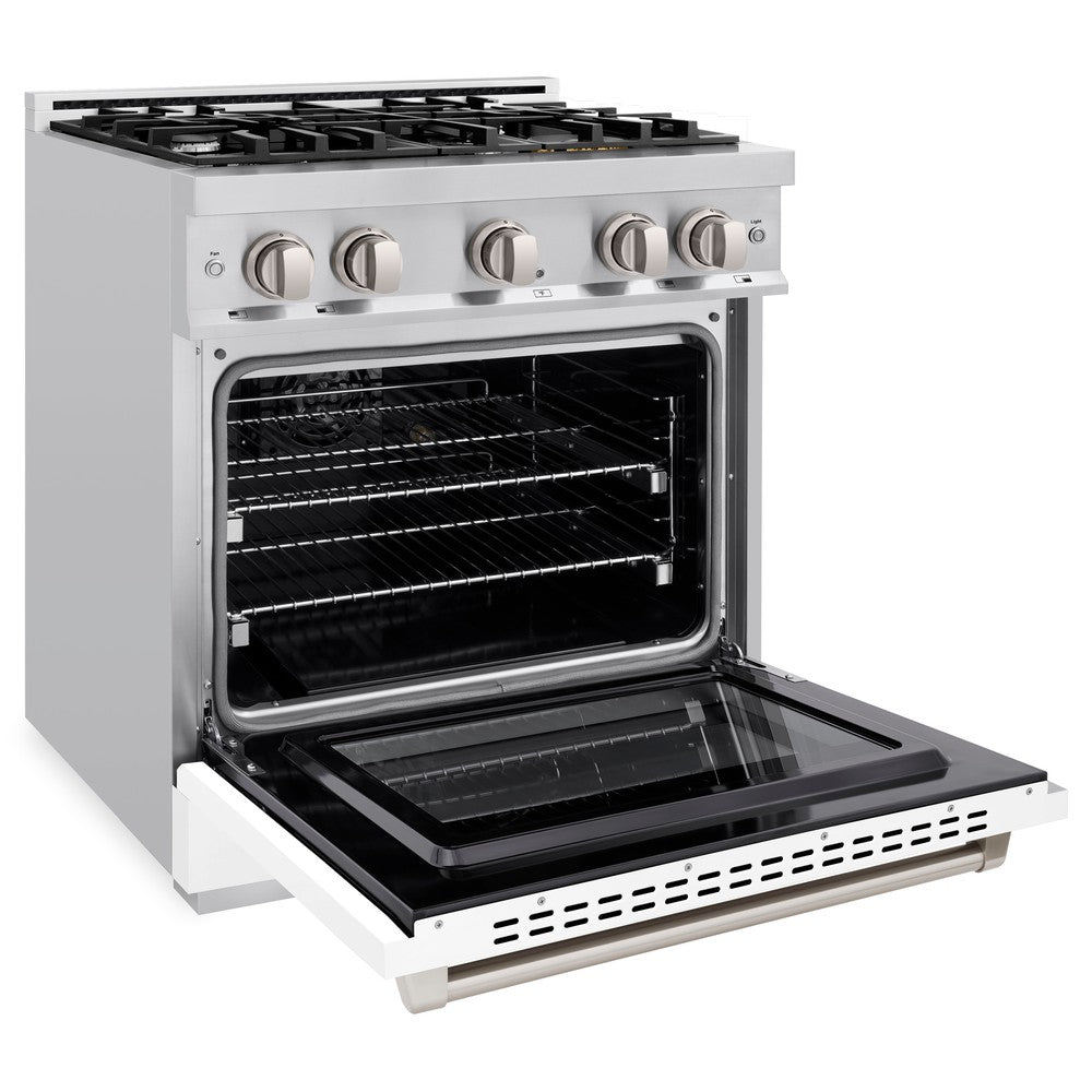 Select 30" Gas Range with White Matte Door (HGR-WM-30) – ZLINE Kitchen ...