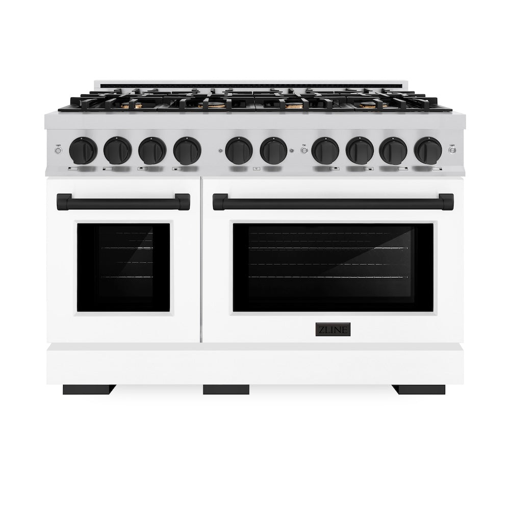 Autograph Edition 48" Select Gas Range with White Doors/Black Accents ...