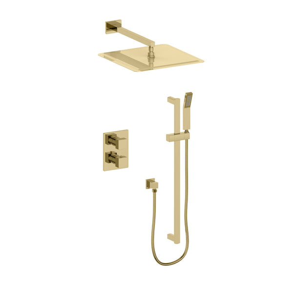 Crystal Bay Thermostatic Shower System in Polished Gold (CBY-SHS-T2-PG ...
