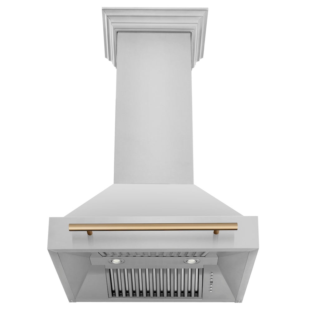 Autograph Edition 30" Stainless Steel Range Hood with Bronze Handle ...