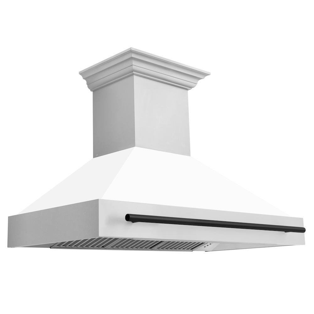 Autograph Edition 48" Range Hood with White Shell/Matte Black Handle ...