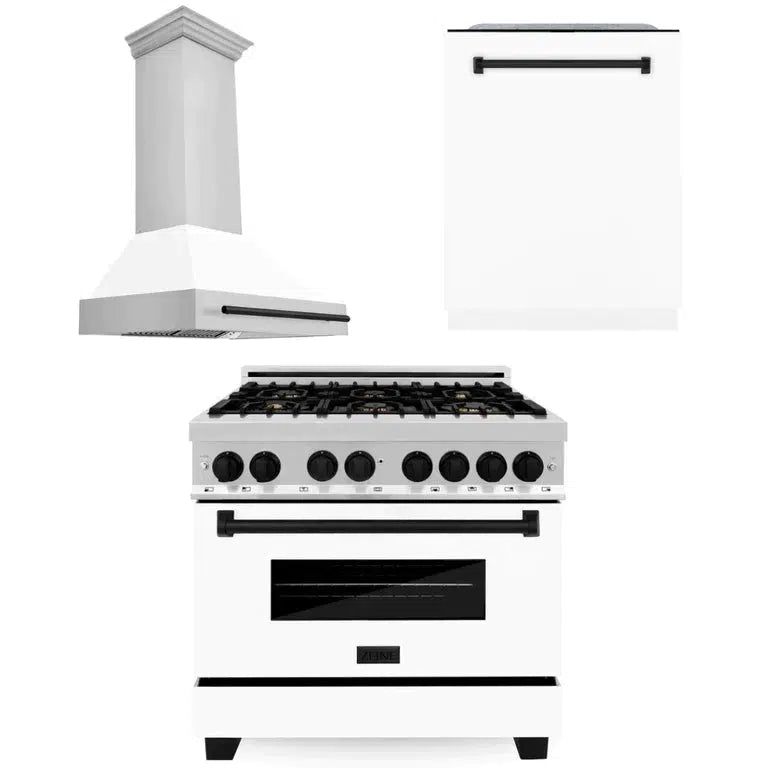 Autograph Edition 36" Kitchen Package in White Matte/Matte Black ...