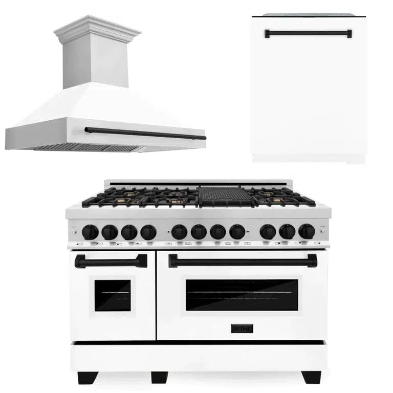 Autograph Edition 48" Kitchen Package in White Matte/Matte Black ...