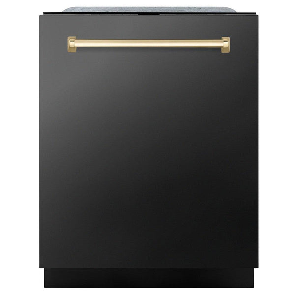 Autograph Edition 24" Dishwasher in Black Stainless/Gold Handle (DWMTZ ...