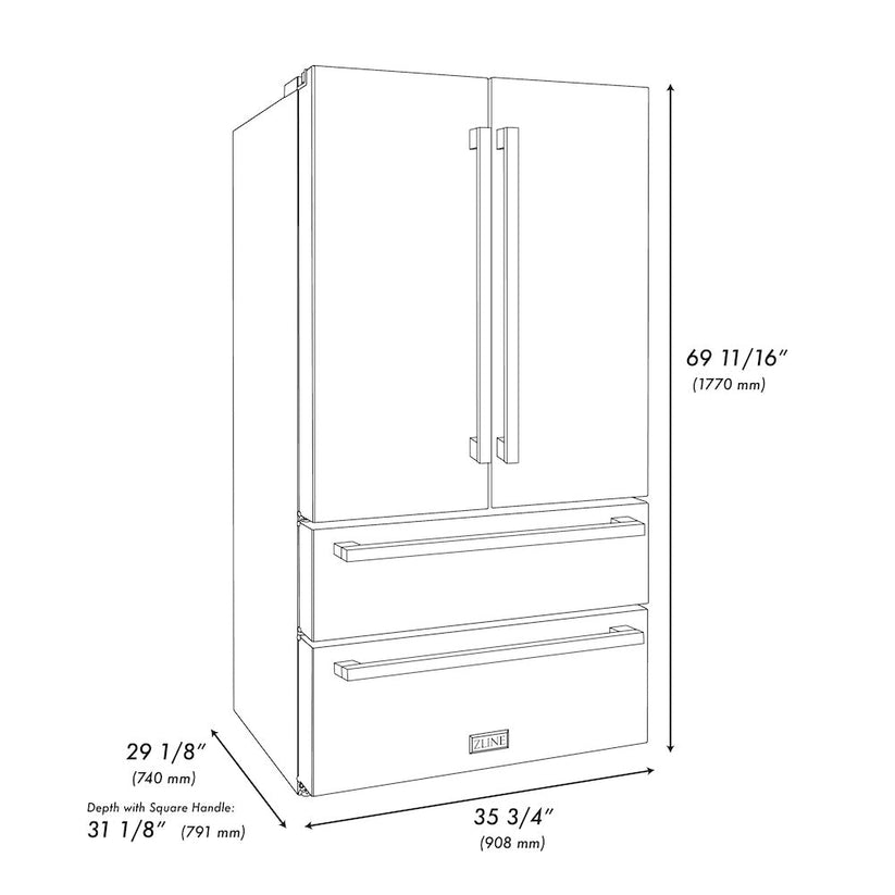Autograph Edition 36" Counter-Depth Refrigerator with Gold Modern ...