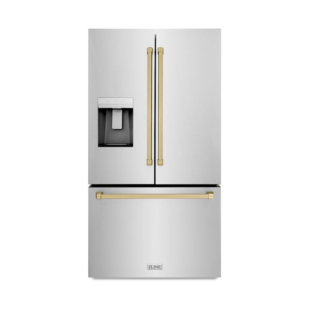 ZLINE Autograph Edition 36" Standard-Depth Fridge with Bronze Handles ...