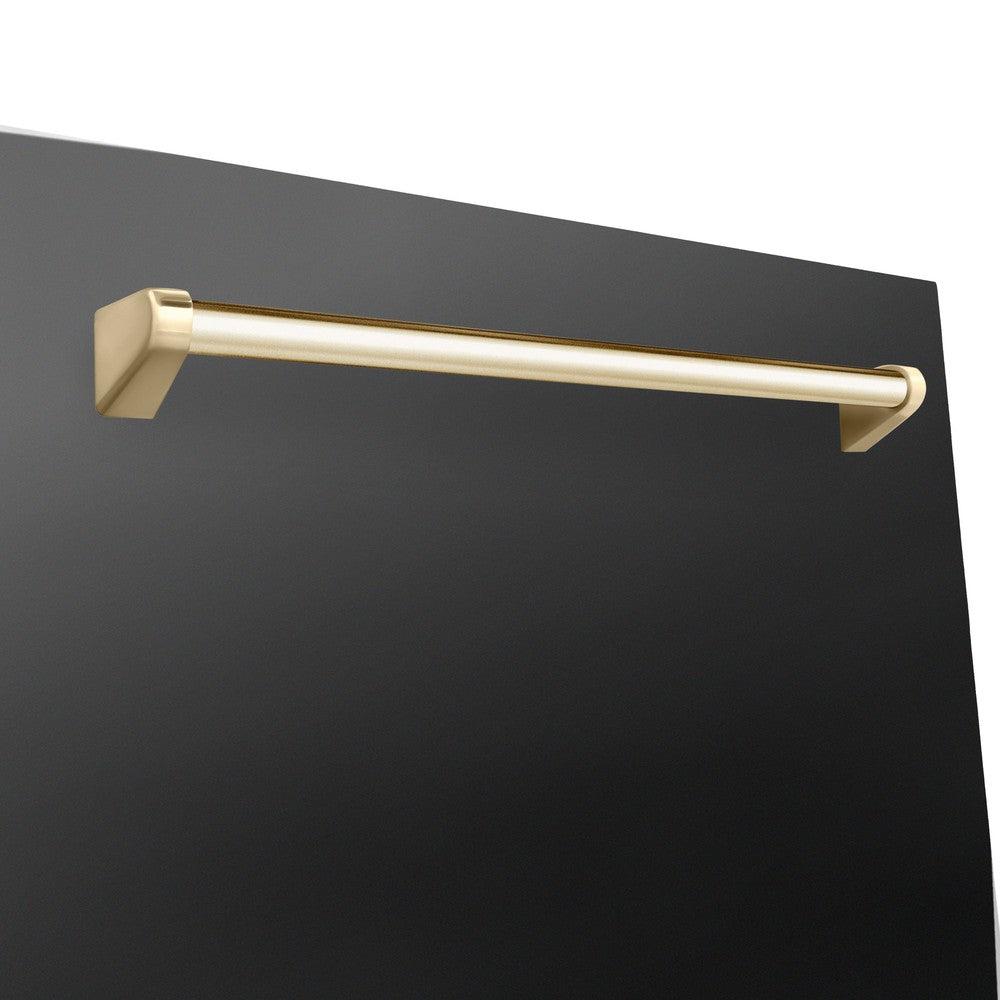 Autograph Edition 24" Black Stainless Dishwasher with Gold Handle ...