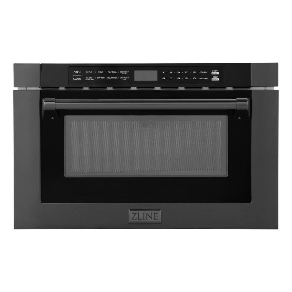 Built-in 24" Microwave Drawer in Black Stainless with Traditional ...