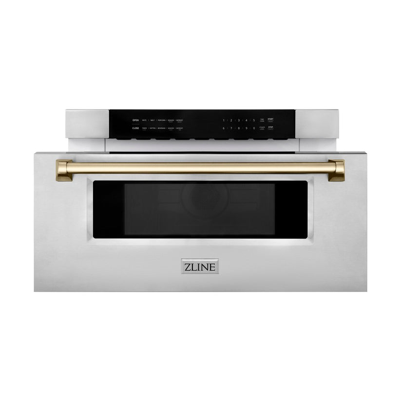 Autograph Edition 30" Built-In Microwave Drawer with Gold Handle (MWDZ ...