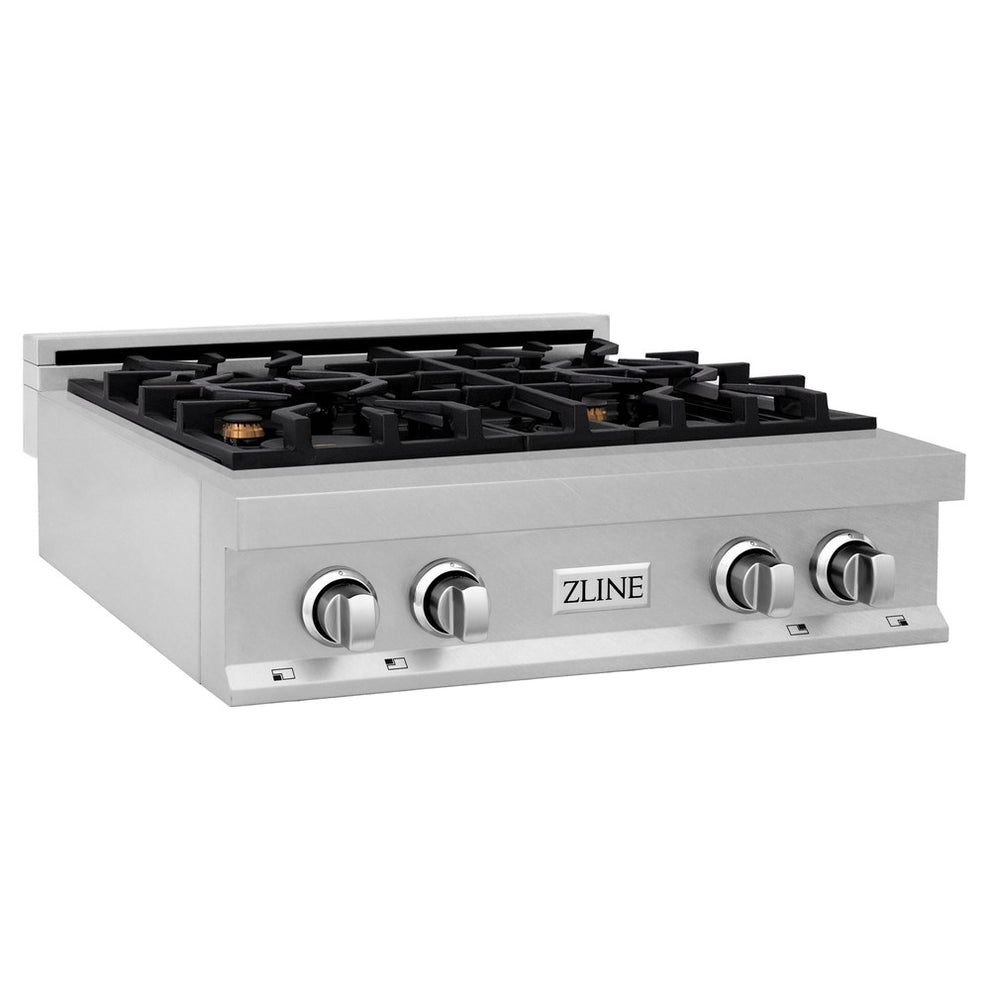 Satin Stainless 30" Gas Rangetop and Over Range Microwave Bundle (2KP ...
