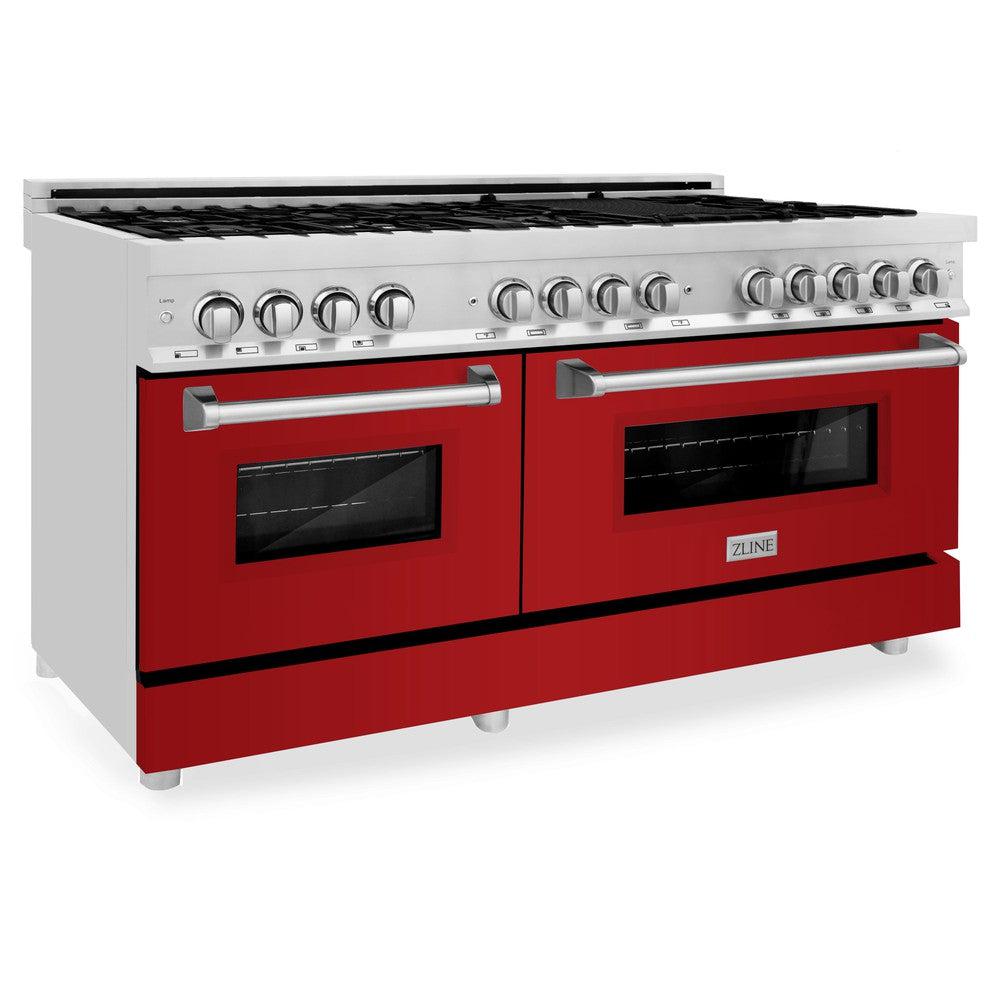 Legacy 60" Dual Fuel Range with Red Gloss Doors (RA-RG-60) – ZLINE ...