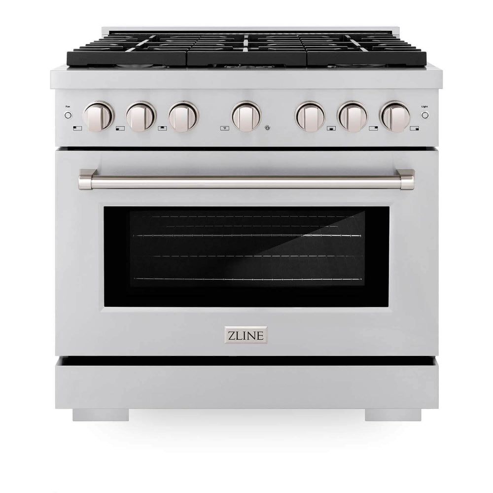 ZLINE 36" 6-piece Kitchen Package in Stainless Steel (6KPR-SGRRH36 ...